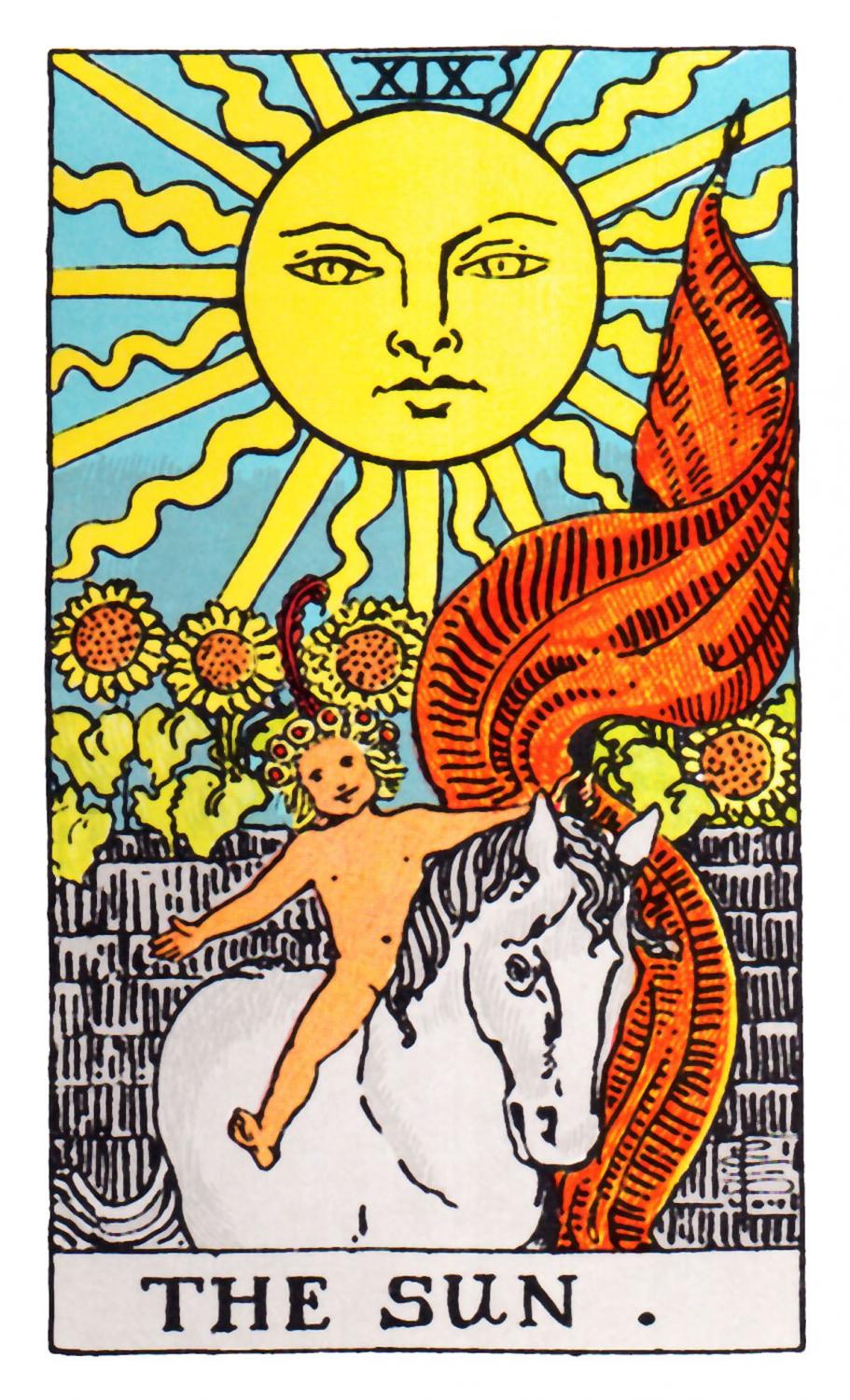 Tarot Kaart - De Zon XIX - Paragnostenchat.nl
